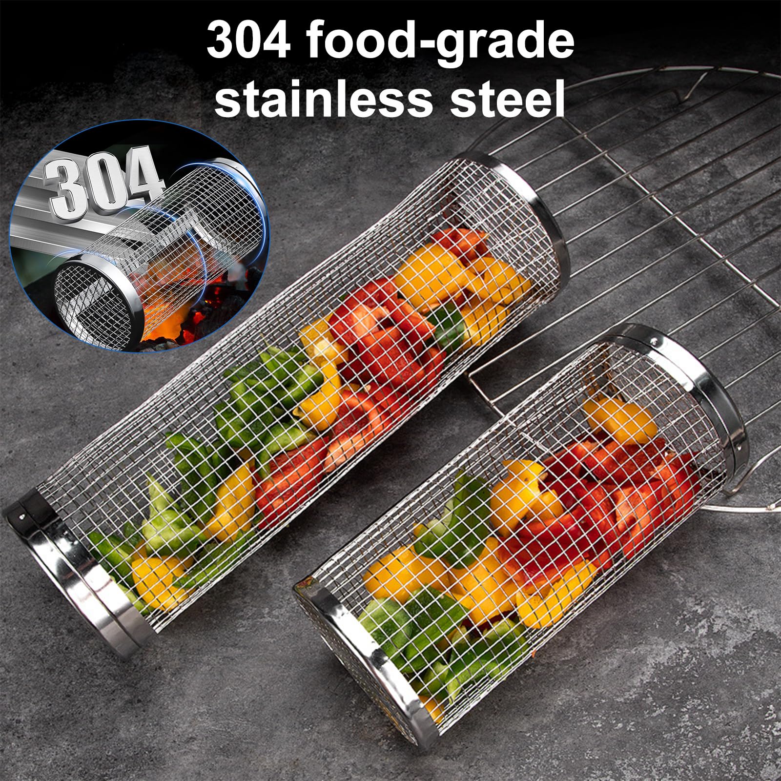 Rolling Grill Baskets Small