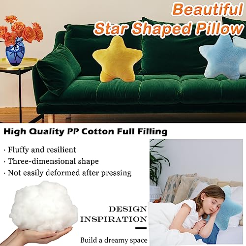 AUCOOMA 15.7" Star Pillow Blue Plush Star Shaped Pillow Stuffed Hugging Toy Decor Gift