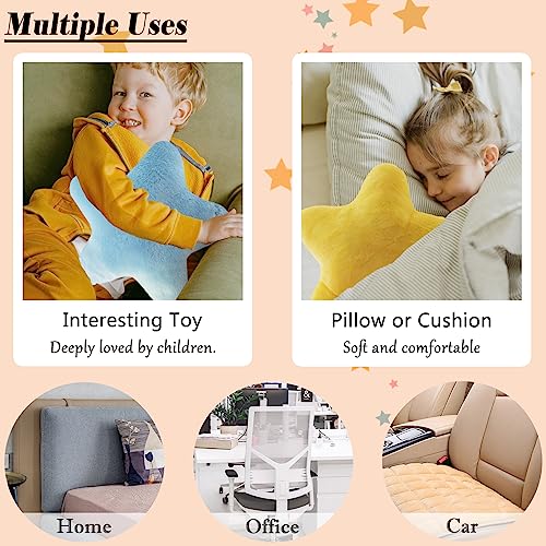 AUCOOMA 15.7" Star Pillow Blue Plush Star Shaped Pillow Stuffed Hugging Toy Decor Gift