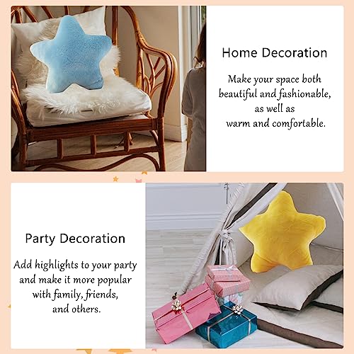 AUCOOMA 15.7" Star Pillow Blue Plush Star Shaped Pillow Stuffed Hugging Toy Decor Gift
