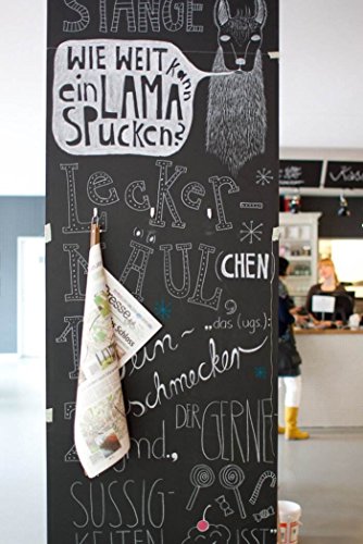 Artbits Large Chalkboard Adhesive Paper Roll (8 FEET) 5 Chalks Included - Peel & Stick Chalkboard Wallpaper for Walls, Tables, Schools, and Classrooms - Alternative to Blackboard Paint
