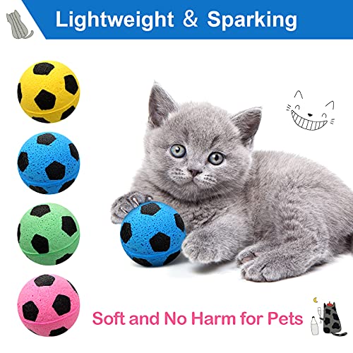 32 Pieces Foam Sponge Football Cat Toy Interactive Cat Soccer Toy Pet Sports Ball for Cat Kitten