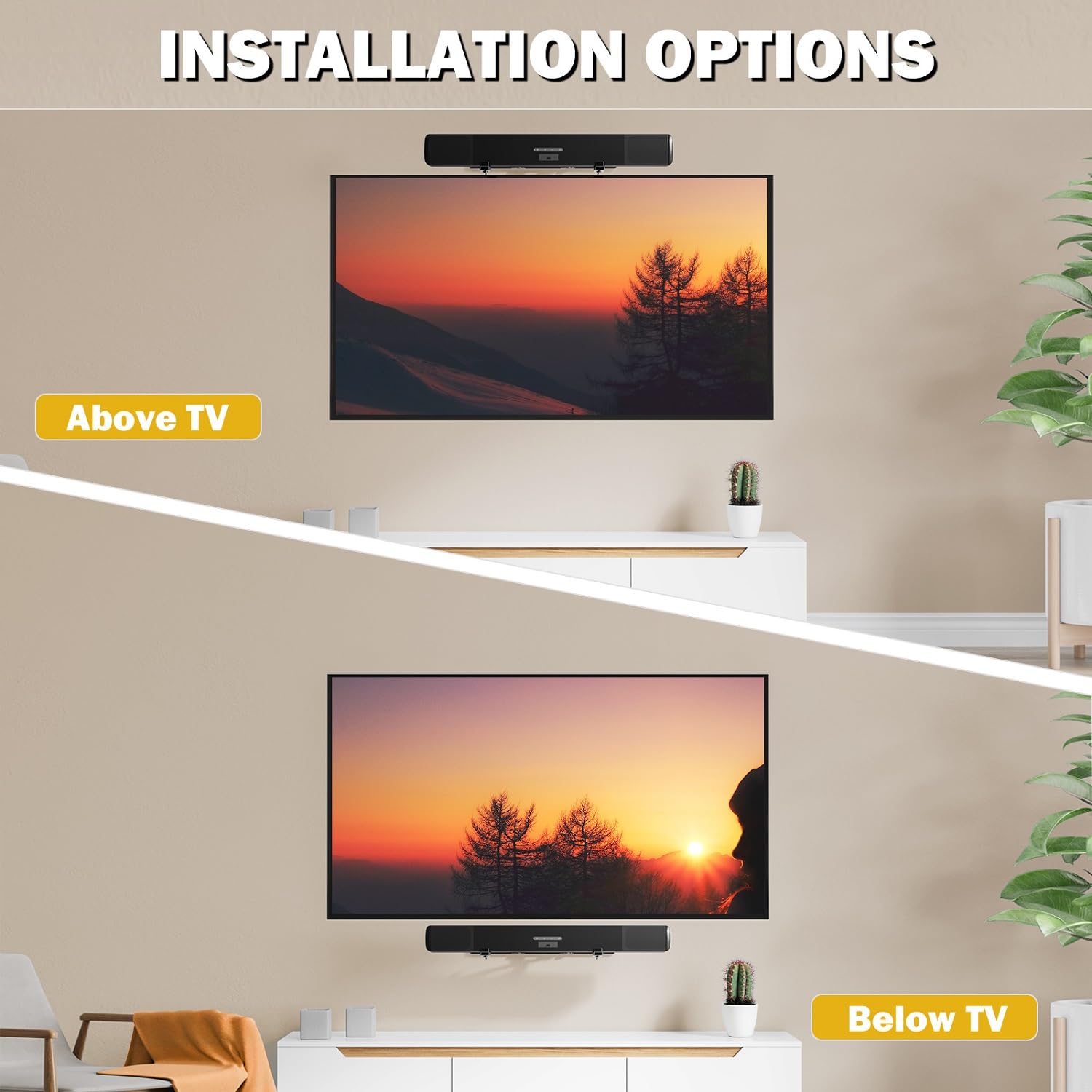 Mounting Dream Universal Soundbar Mount, Sound Bar Bracket Extends 3'' to 7.3'' for Easy Cable Access, Soundbar Wall Mount for Samsung, Sony, Bose, LG, Vizio & More Soundbars up to 17.5LBS