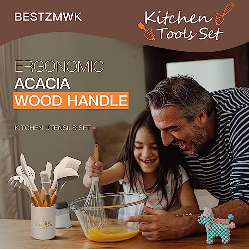 Kitchen Cooking Utensils Set, 14 PCS (Khaki)