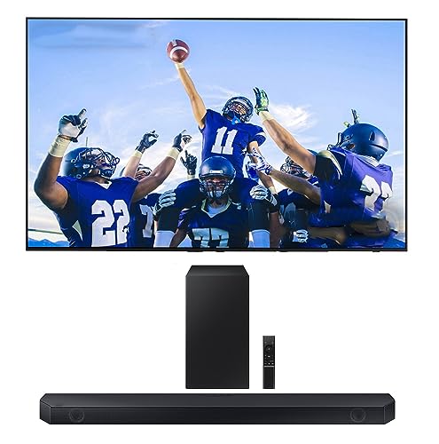 SAMSUNG QN55S90CAFXZA 55 Inch 4K OLED Smart TV with AI Upscaling with a HW-Q60B 3.1ch Soundbar and Subwoofer with DTX Virtual:X (2023)(USED)