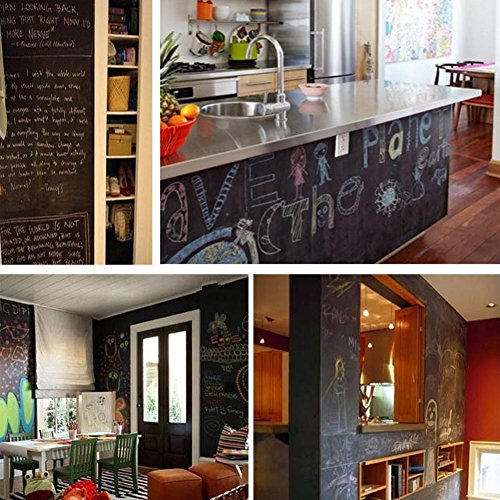 Artbits Large Chalkboard Adhesive Paper Roll (8 FEET) 5 Chalks Included - Peel & Stick Chalkboard Wallpaper for Walls, Tables, Schools, and Classrooms - Alternative to Blackboard Paint