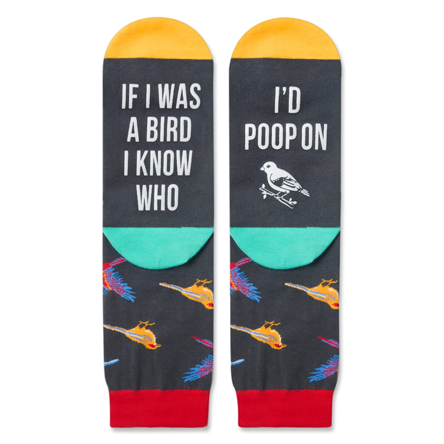 HAPPYPOP Funny Socks for Men Teens - Bird Gifts for Women, Birder Gifts Bird Socks Bird Stocking