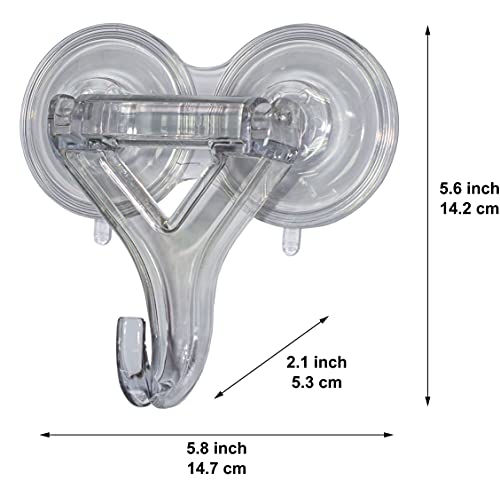 LITES-UP Heavy Duty Double Suction Cup Hook Reusable Wreath Hanger - Holds up to 25 LBs - Set of 2