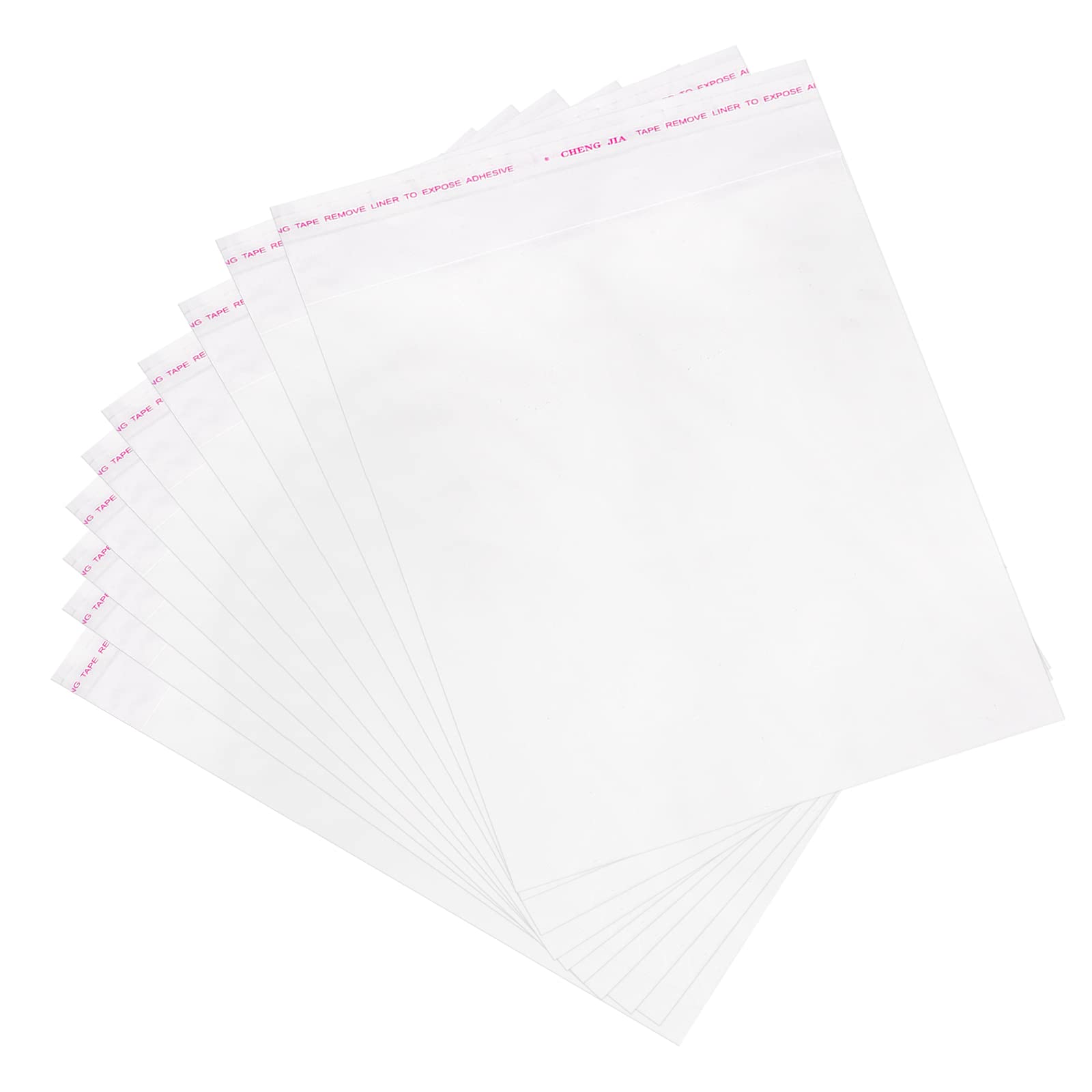 uxcell 200Pcs Clear Cello Bags, 8" x 10" Plastic Self Sealing OPP Cello Treat Bags Cello Poly Bags for Packing Cookies Candy Jewelry Gifts, Clear