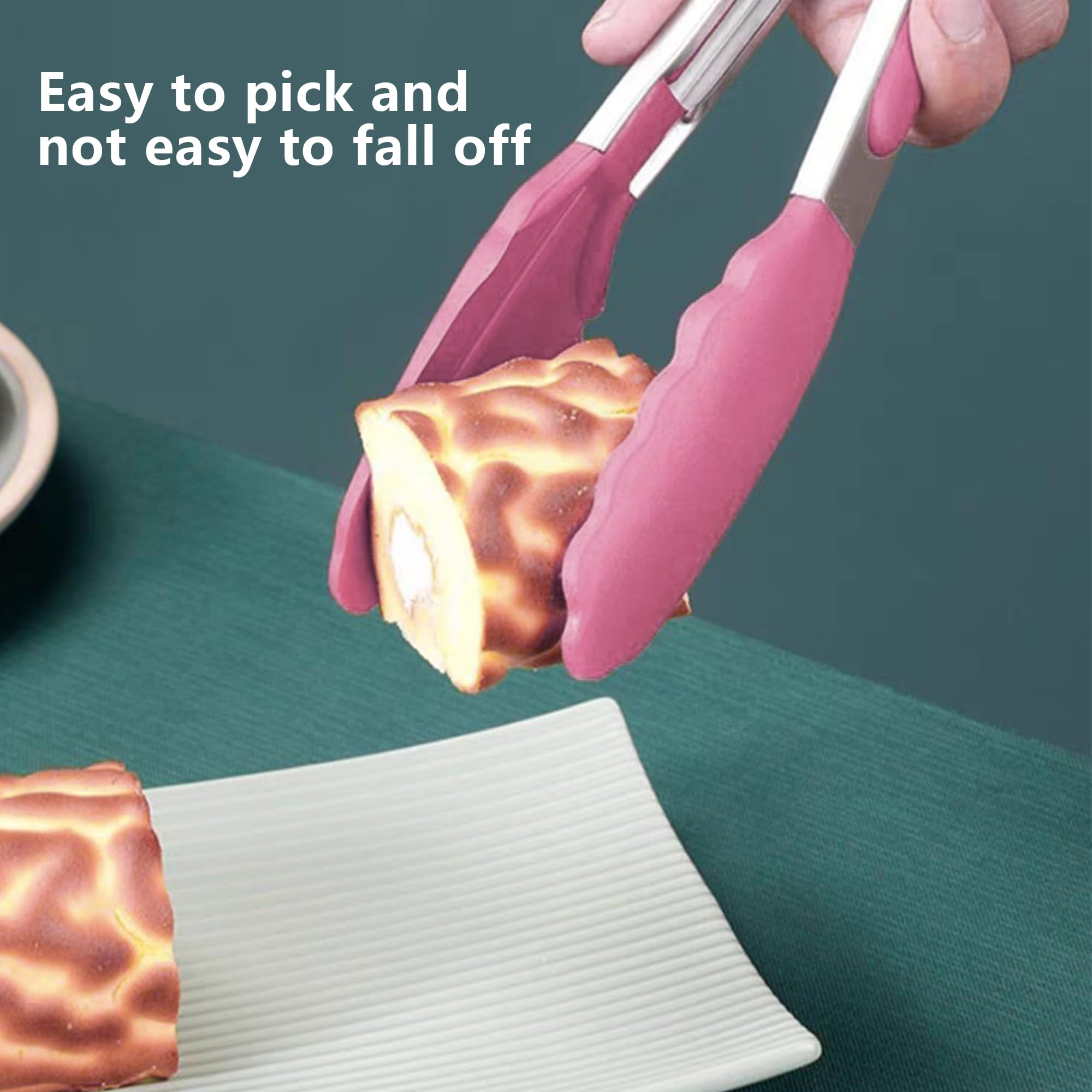 ZHUOMINGJIA 2Pcs Silicone Air Fryer Egg Pan with Silicone Basting Brush for Baking and Silicone Tong,Reusable 3 Cavity Silicone Air Fryer Egg Pan,for make food using air fryers or ovens(4PCS,Pink)