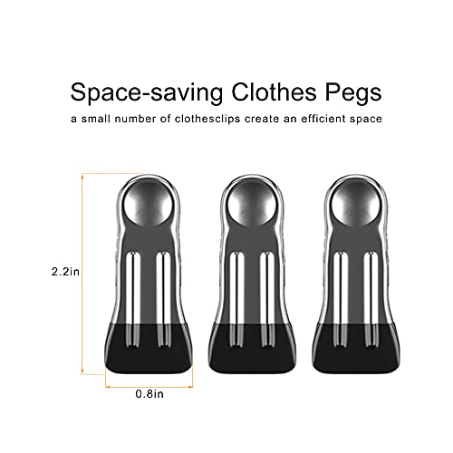DKKO Stainless Steel ClothesPins Multi-Function Clips Hanging Towel Clamp Cloth Picture Food Bag Sturdy Heavy Duty,20pcs Black