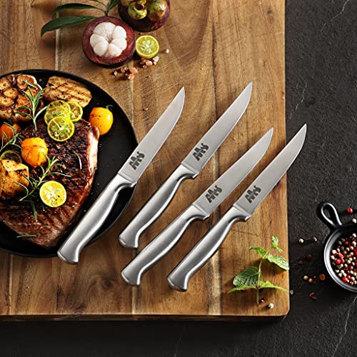 McHome MHK21 Knife Sets,15 Pieces German Stainless Steel Kitchen Knives Block Set with Built-in Sharpener
