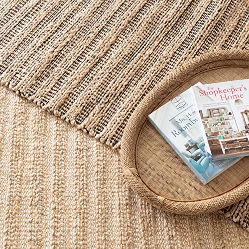 Dash and Albert Simba Jute Area Rug - 2.5' x 8' Runner Ivory Solid Handwoven Accent Rug - Durable, Eco-Friendly, High Traffic Areas Hallway, Stairs, Living Room