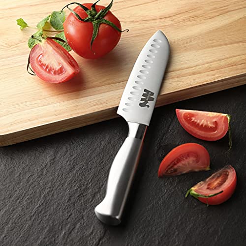McHome MHK21 Knife Sets,15 Pieces German Stainless Steel Kitchen Knives Block Set with Built-in Sharpener