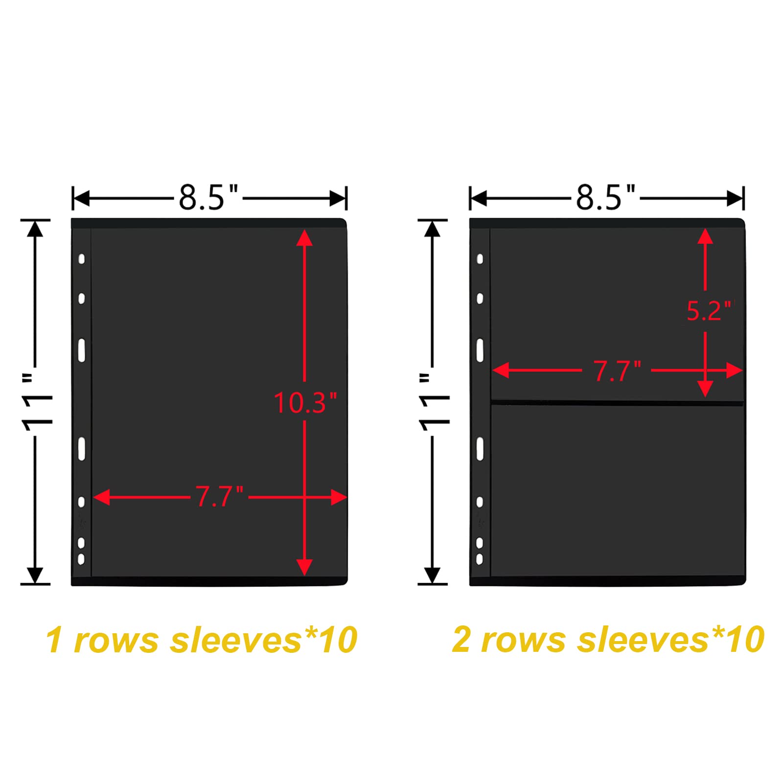 MUQING Stamp collecting storage supplies, 20 Sheets Stamp Pages Sleeves for Stamp Album Binder, Toughness Not easy to creak (1 and 2 Rows)