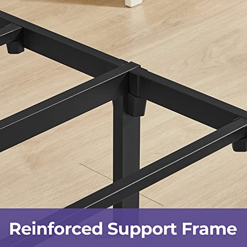 GreenForest Full Size Bed Frame with Headboard Heavy Duty Metal Platform Bed Frame with Underbed Storage No Box Spring Needed Mattress Foundation, Black