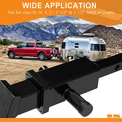 Trailer Hitch Locks, Hitch Lock with 5/8'' Dia 3-1/2β Long Pin Fits Class III IV 2"& 2-1/2" Hitches, Trailer Hitch Lock with Anti-Rattle O-Rings for Trailer Truck Car Boat (1 Pack)