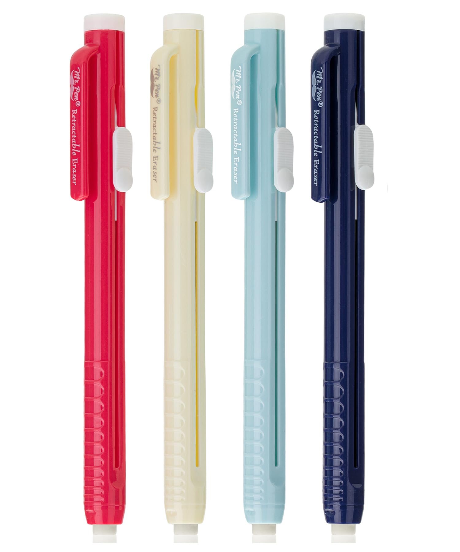 Mr. Pen- Retractable Mechanical Eraser Pen, Pack of 4, Assorted Colors, Pencil Eraser, Eraser for Pencils, Retractable Eraser, Eraser for Artists, Eraser for Pens, Retractable Eraser Pen