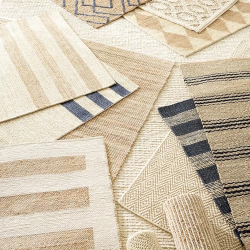 Dash and Albert Simba Jute Area Rug - 2.5' x 8' Runner Ivory Solid Handwoven Accent Rug - Durable, Eco-Friendly, High Traffic Areas Hallway, Stairs, Living Room