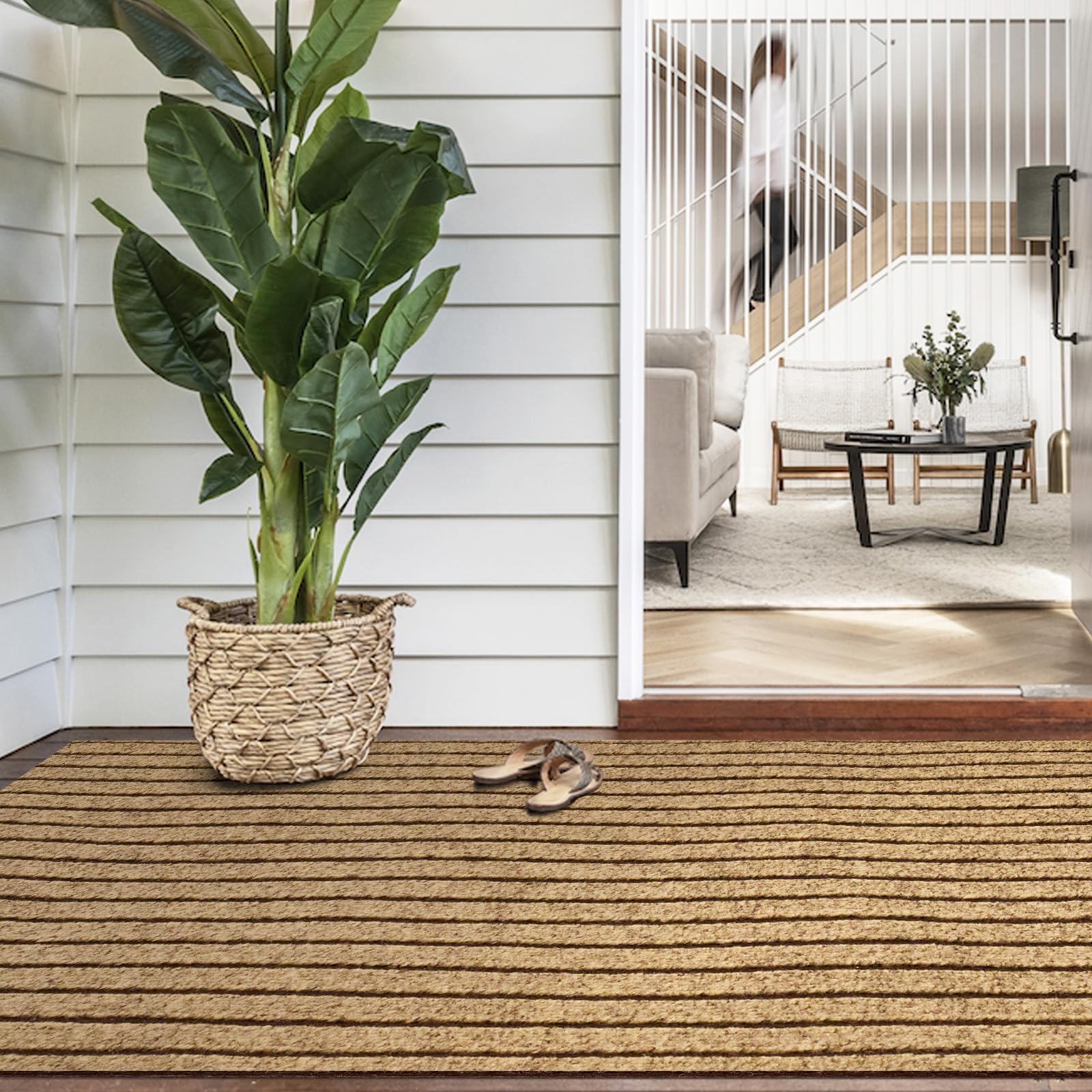ANTPOP Runner Rug 2ft x 12ft Outdoor Indoor Runner Rugs with Rubber Backing Washable Rug Runner Carpet for Hallway Entryway Kitchen Bathroom Laundry Room Balcony Garage Patio