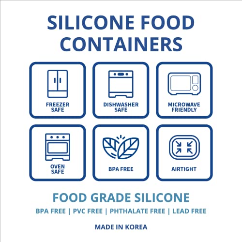 BLUE GINKGO Nesting Silicone Containers - Set of 3 Hard-Shell Silicone Food Storage Containers | BPA Free, Airtight, Dishwasher and Freezer Safe (6.7oz, 10oz, 20oz) - Green