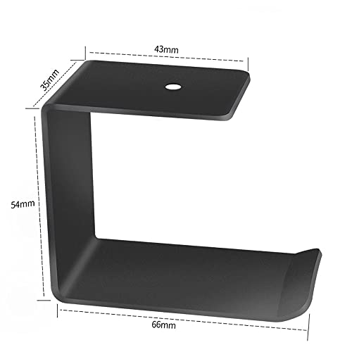 Mt.Jun Aluminum Under-Desk Headphone Hook, with Strong Adhesive VHB Tape, Holds 5 lbs (Black)
