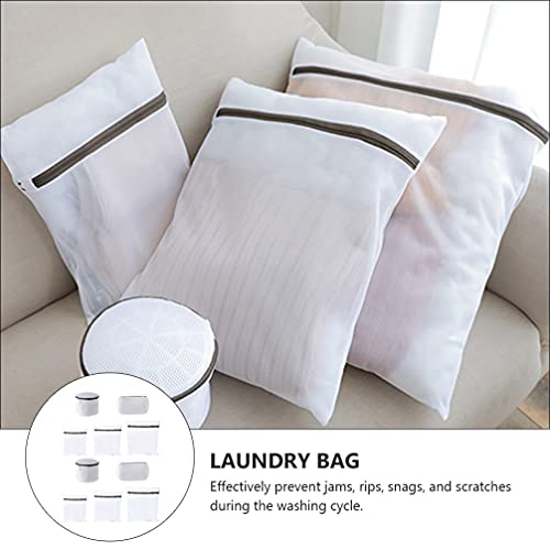 WINOMO 10pcs Laundry Bags Kit Mesh Wash Bag Bra Lingerie Mesh Wash Bag Clothing Washing Bag White