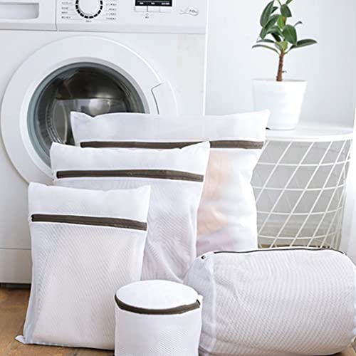 WINOMO 10pcs Laundry Bags Kit Mesh Wash Bag Bra Lingerie Mesh Wash Bag Clothing Washing Bag White