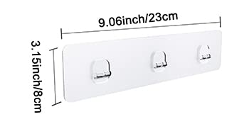 XLQADV Replacement 2 Pcs Adhesive Hooks Sticker for Shower Caddy Basket Shelf SUS304 Stainless Steel (Transparent, Large)