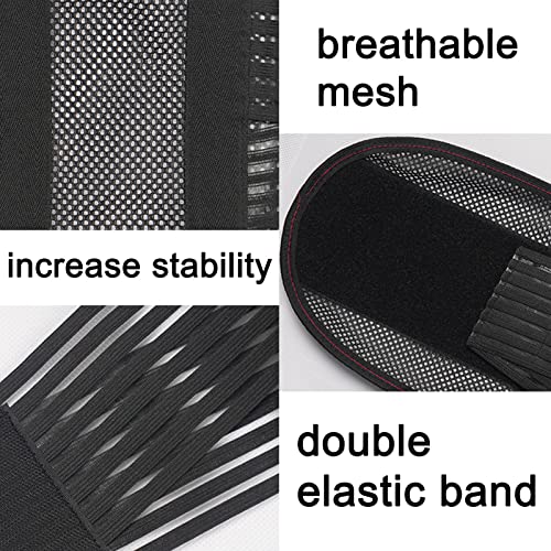 HFSKJWI Lightweight Back Brace with 2 Support Plates for Lower Back Pain Relief,Breathable Mesh Material with Dual Lumbar Pads,Adjustable Lumbar Support Brace for Men Women,XL
