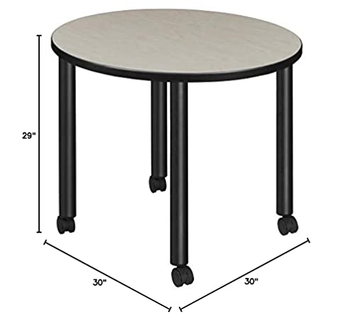 Regency Kee Round Mobile Breakroom Tables, Medium, Maple/Black