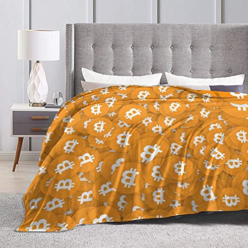 Throw Blanket Bitcoin Ultra-Soft Micro Fleece Blanket for Couch Sofa Bed Living Room 50"X40"