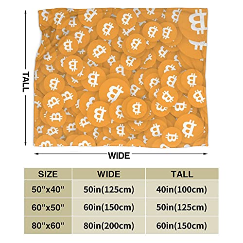 Throw Blanket Bitcoin Ultra-Soft Micro Fleece Blanket for Couch Sofa Bed Living Room 50"X40"