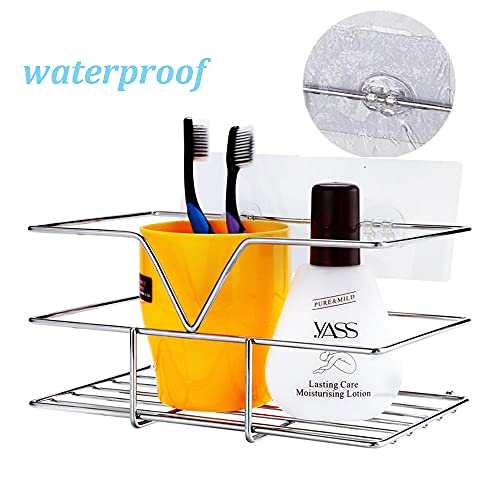 XLQADV Replacement 2 Pcs Adhesive Hooks Sticker for Shower Caddy Basket Shelf SUS304 Stainless Steel (Transparent, Large)