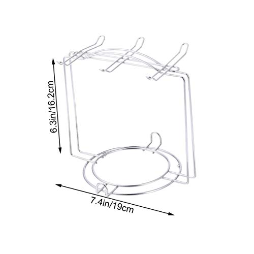 Cabilock Mug Stand Mug Plates Holder Coffee Cup Rack Stand Stainless Steel Coffee Cup Holders for 4 Cups 6 Plates ( Silver ) Mug Tree