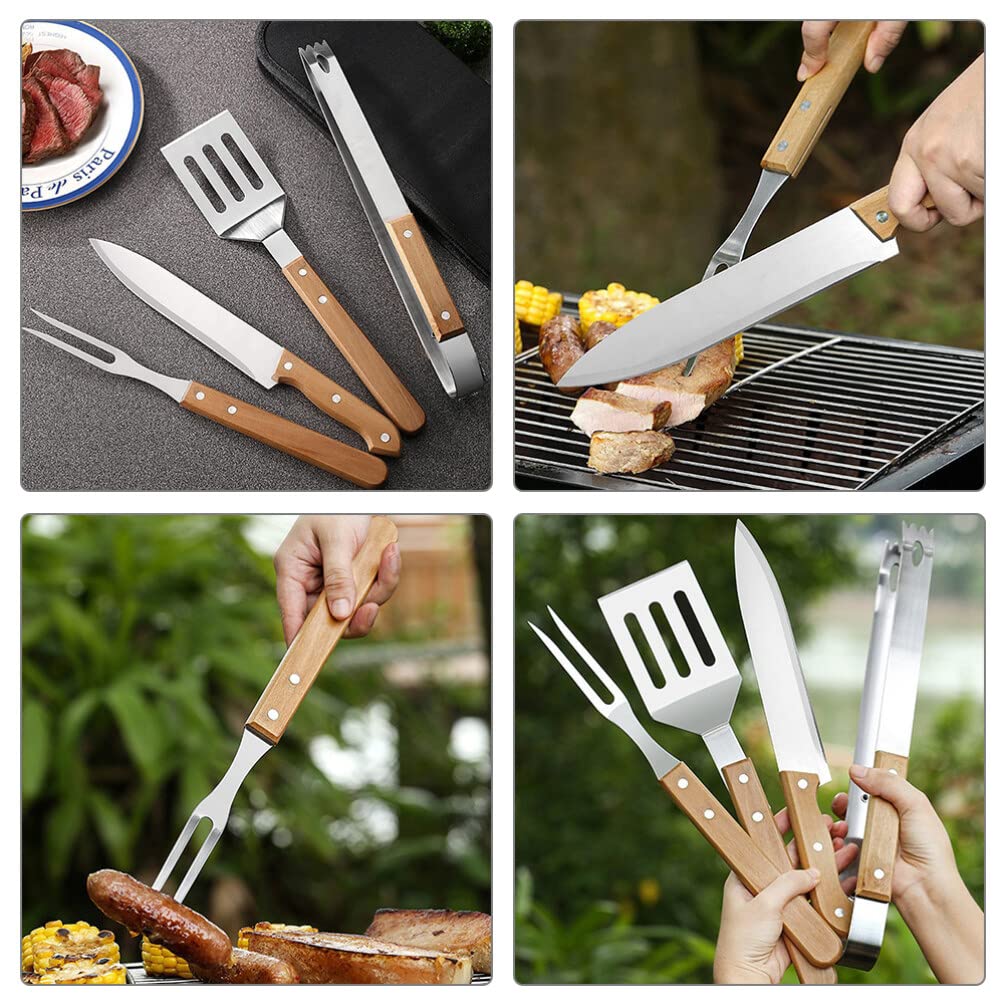 GANAZONO 1 Set Barbecue and Fork Tools BBQ Tools for Outdoor Grill Cooking Cutter Kitchen Essentials Cutter for BBQ Barbecue Grill Cutter Food Barbecue Stainless Steel Barbecue