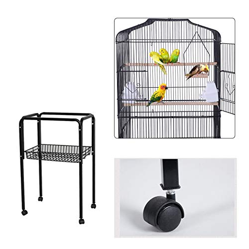 YJJT Bird House Pole Bird Cages for Parakeets - Black Bird Nest Aviary Habitat for Outside Hanging - Bird Bath for Cage Indoor Breeding Fun, Spacious Enough, Easy to Clean, Decor Metal Wall