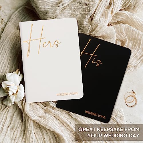 Taja Vow Books His and Hers, Wedding Vow Books with Gold Foil Lettering, Perfect Wedding Ceremony Essential for Wedding Stuff - Timeless Elegance