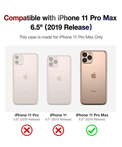 luolnh iPhone 11 Pro Max Case,iPhone 11 Pro Max Cute Case with Flowers,for Girly Women,Shockproof Clear Floral Pattern Hard Back Cover for iPhone 11 Pro Max 6.5 inch 2019 -Blue
