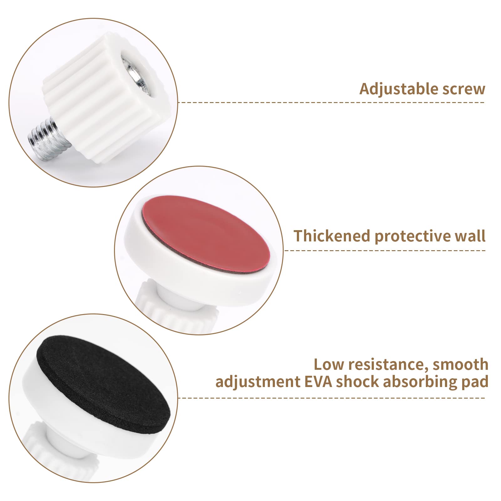 Purkyoolar 2pcs Adjustable Bed Frame Anti Shake Tool, Headboard Stopper, Headboard Bumper No More Creaking, Suitable for Room Doors,beds, cabinets, Sofas (White, 3.66-4.37inch)