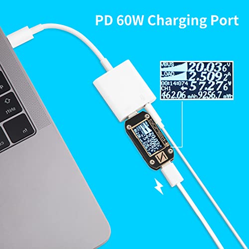 USB C to 3.5mm Audio Adapter, USB C Headphone Adapter and PD 60w Charger USB-C to Headphone Jack Adapter with Hi-Fi DAC Chip Support Lossless Music For Android iPad pro MacBook Pro/Air M1 M2(White)