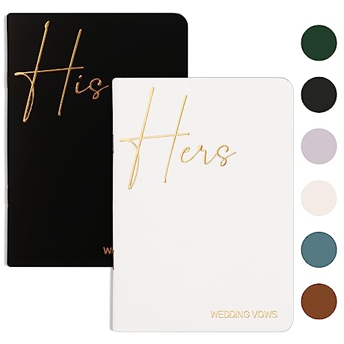 Taja Vow Books His and Hers, Wedding Vow Books with Gold Foil Lettering, Perfect Wedding Ceremony Essential for Wedding Stuff - Timeless Elegance