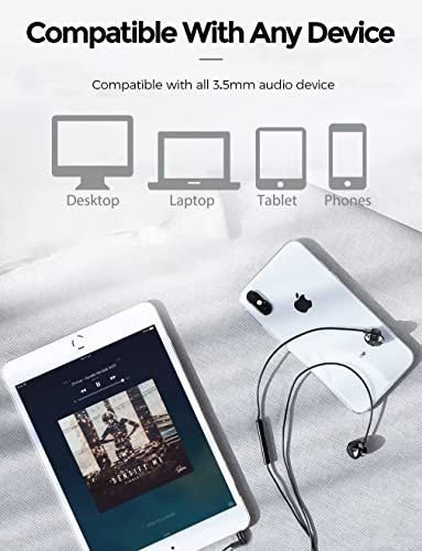 Linklike Wired Earbuds with Microphone Extra Bass Earbuds in-Ear Headphones Quad Drivers Hi-Res Earphones with Volume Control Noise Isolating Ear Tips for iPhone Samsung Laptops