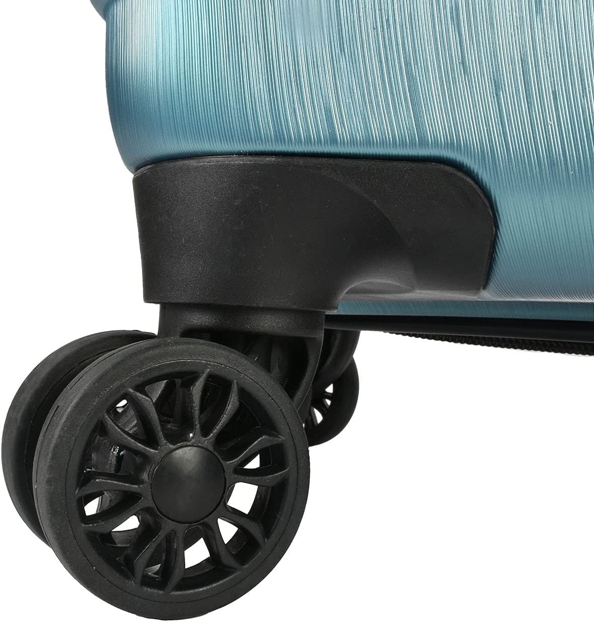 MACNAS Boren Polycarbonate Hardside Rugged Travel Suitcase Luggage with 8 Spinner Wheels, Aluminum Handle, Teal, Carry-on 22-Inch, USB Port