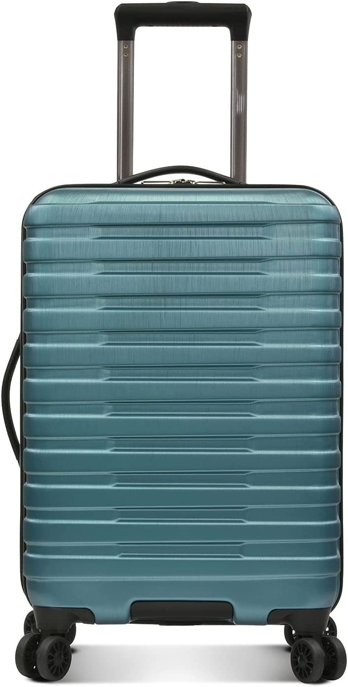 MACNAS Boren Polycarbonate Hardside Rugged Travel Suitcase Luggage with 8 Spinner Wheels, Aluminum Handle, Teal, Carry-on 22-Inch, USB Port