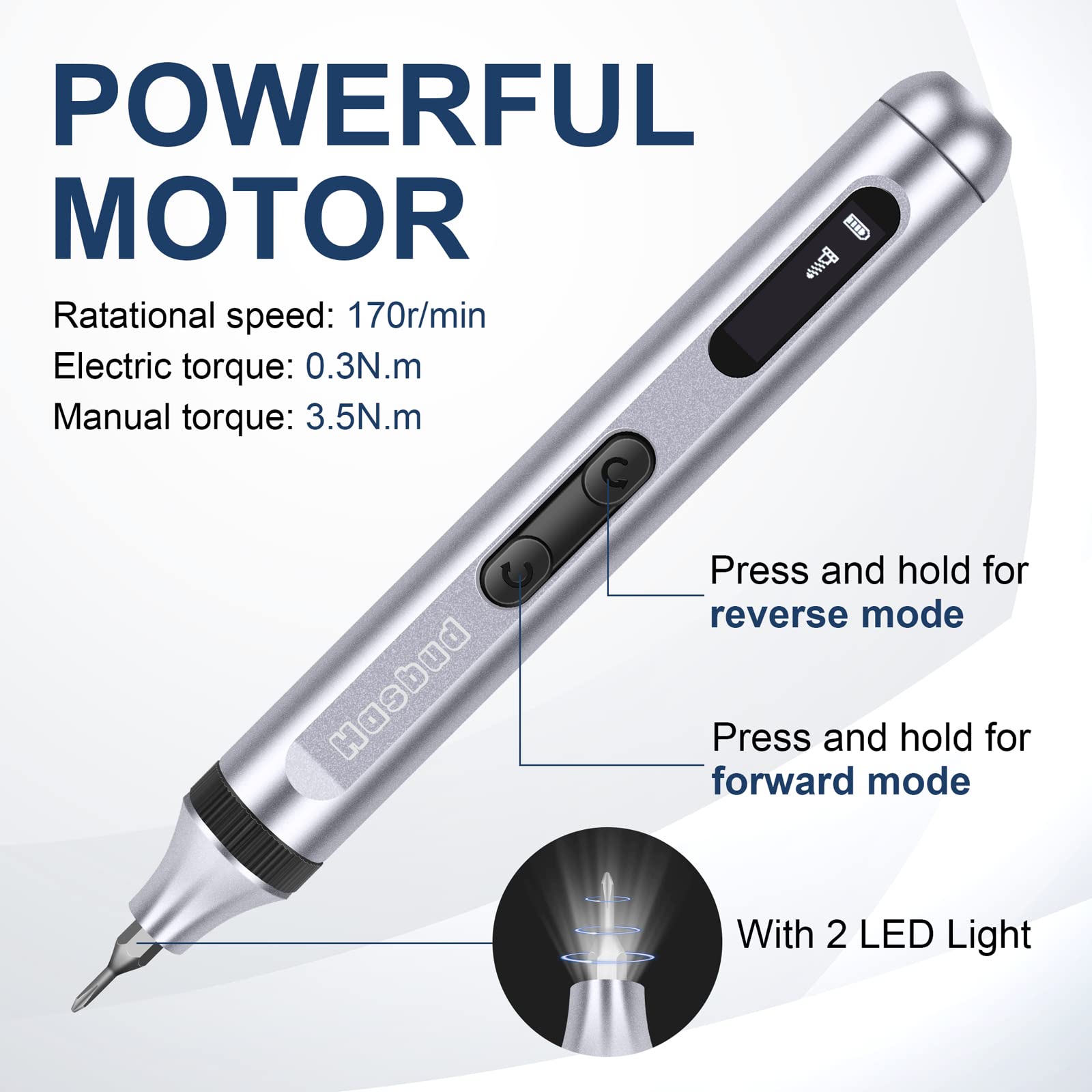 Mini Electric Screwdriver Kit, Precision Electric Automatic Screwdriver Cordless Set with 48 Magnetic Precision Bits, Rechargeable Portable Repair Tool Kit for Phone Camera Laptop Watch