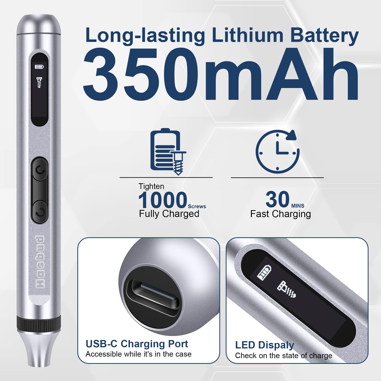 Mini Electric Screwdriver Kit, Precision Electric Automatic Screwdriver Cordless Set with 48 Magnetic Precision Bits, Rechargeable Portable Repair Tool Kit for Phone Camera Laptop Watch