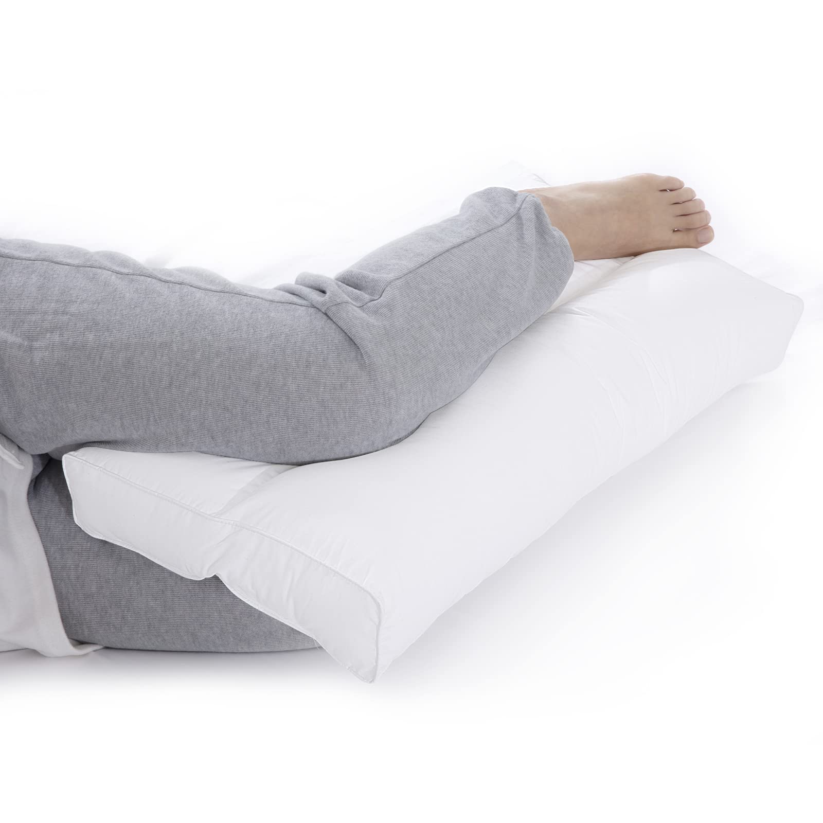 HOMBYS Knee Pillow for Side Sleepers,Down Alternative Between Leg Pillow for Sleeping,Under Knee Pillow for Sleeping on Back,Spine Alignment, Lower Back Pain Relief,Pregnancy Support,4 inch