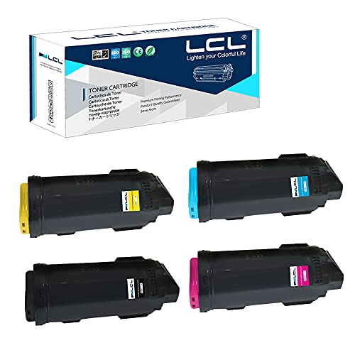 LCL Remanufactured Toner Cartridge Replacement for Xerox VersaLink C605 C600 C600N C600DN 106R03899 106R03896 106R03897 106R03898 (4-Pack Black, Cyan, Magenta, Yellow)