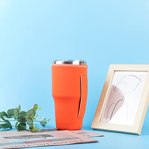 HaiMay 10 Pieces Reusable Iced Coffee Cup Sleeve Neoprene Insulated Sleeves Cup Cover Holder Tumbler Cup Drinks Sleeve Holder Idea for 30oz-32oz Cold Hot Beverages, Pure Colors Style